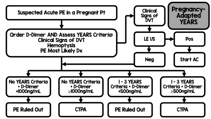 Pregnancy-Adapted YEARS Algorithm for PE - Ready for Prime Time ...