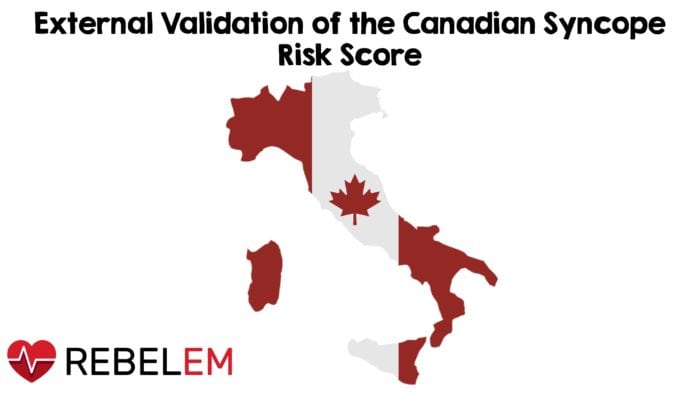 External Validation of the Canadian Syncope Risk Score - REBEL EM ...